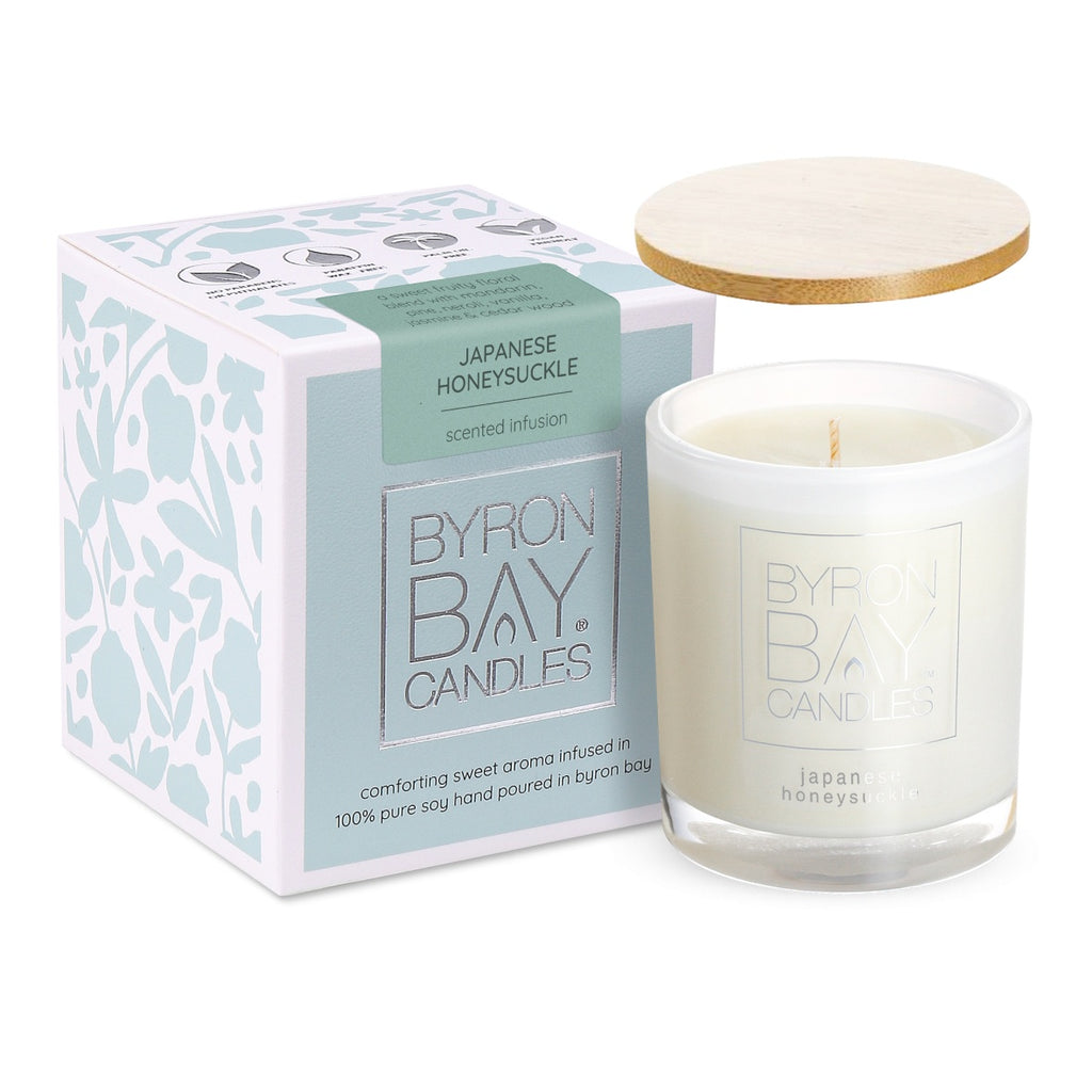 Byron Bay Candles - 30 Hour Scented Pure Soy -Japanese Honeysuckle ...