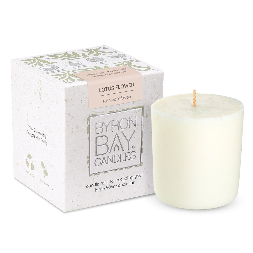 Byron Bay Candles - 50 Hour Scented Soy Refill - Lotus Flower – Elkai ...