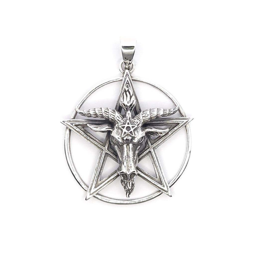 Sterling Silver Pentagram Baphomet Pendant – Elkai Incantations