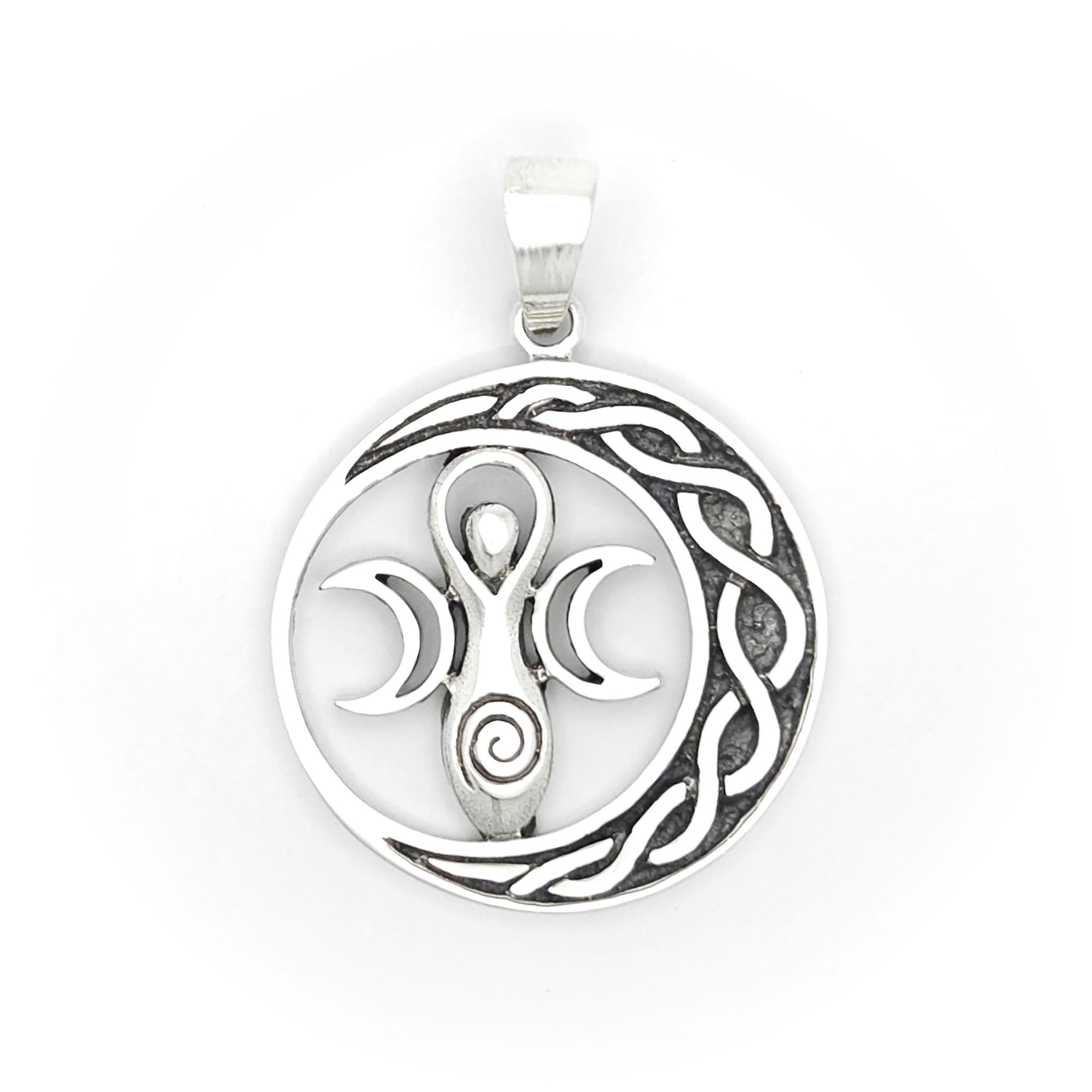 Sterling Silver Celtic Crescent Moon Sacred Goddess Pendant – Elkai ...