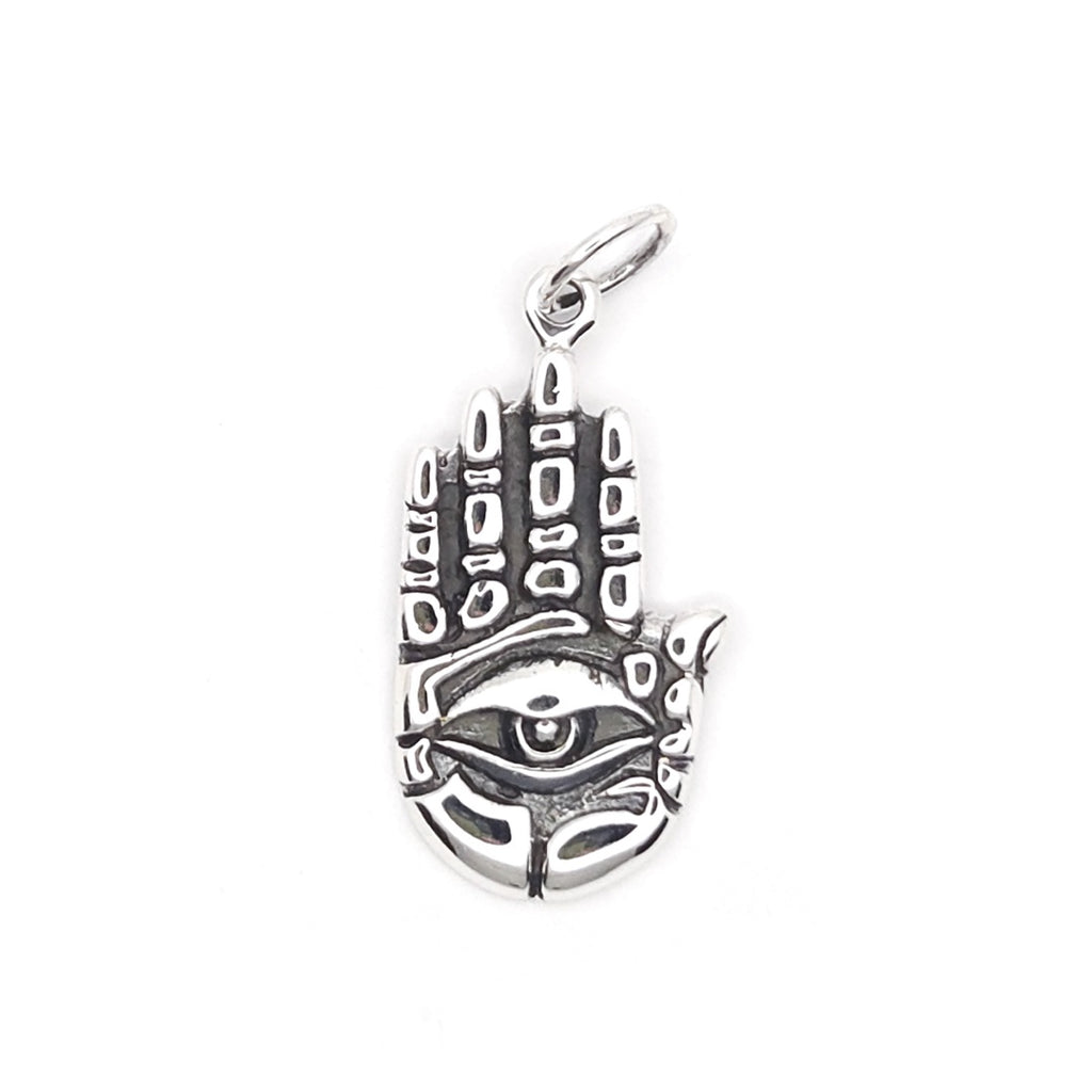 Sterling Silver Hand of Fatima with Eye Pendant – Elkai Incantations