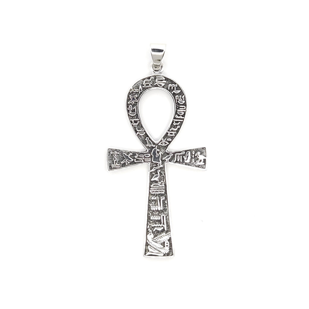 Sterling Silver Hieroglyphic Ankh Pendant – Elkai Incantations