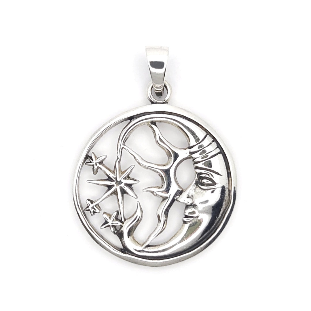Sterling Silver Sun Moon Stars Pendant – Elkai Incantations